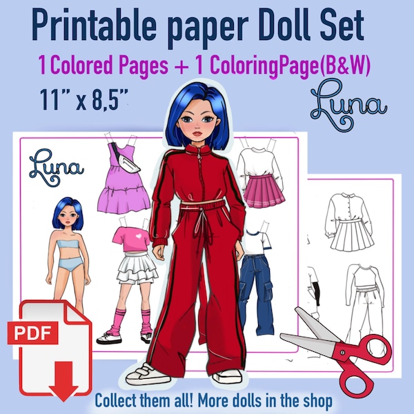 Chibi Printable Paper Dolls - Etsy