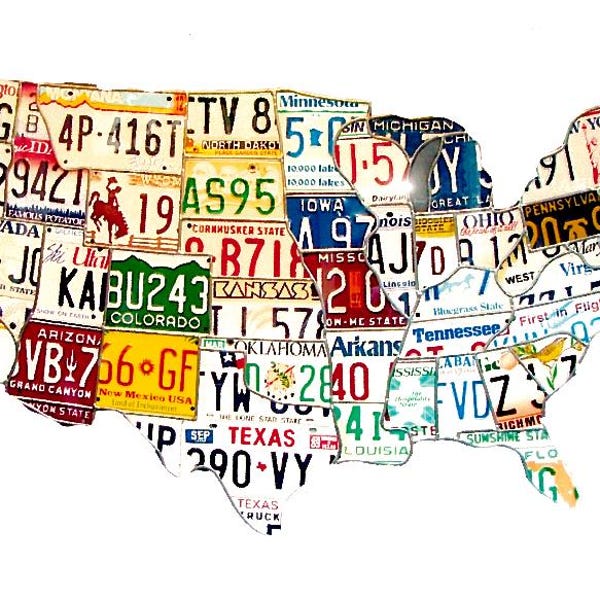 License Plate Map - Etsy