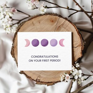 First Period Card for Girls Printable PDF Gift Welcome to Womanhood ...