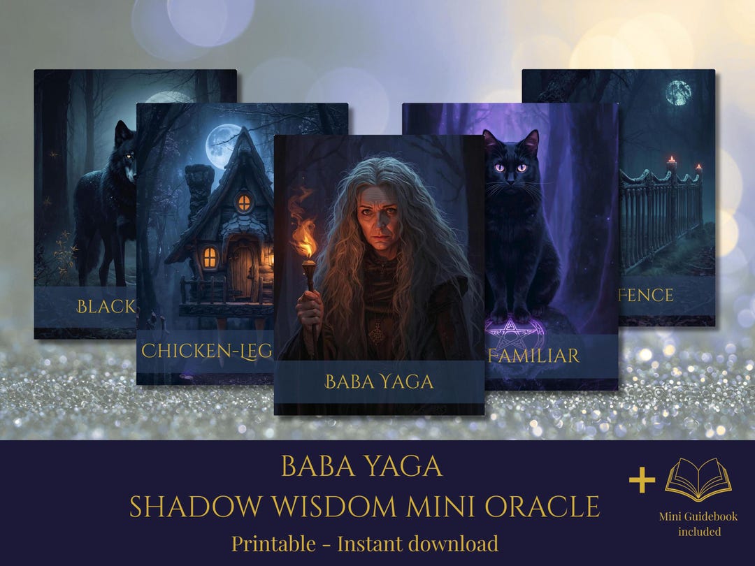 Baba Yaga Oracle Card Printable Divination Tool for Witchcraft Shadow ...