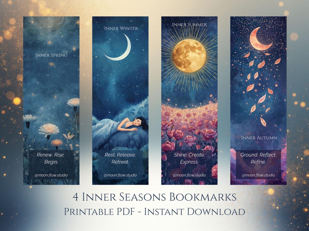 Menstrual Cycle Bookmark Digital Printable Period Tracker Wellness ...