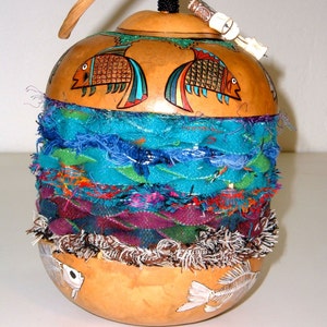 Down Deep, Gourd With Fish Design - Etsy