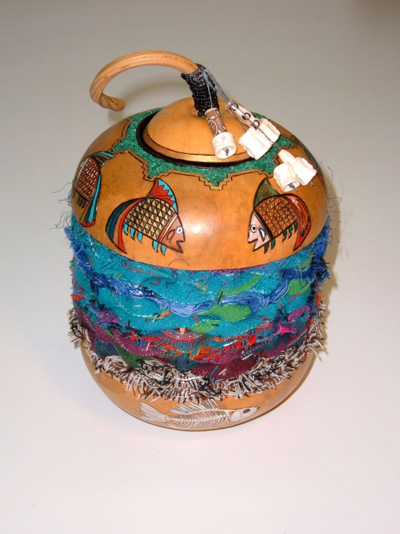 Down Deep, Gourd With Fish Design - Etsy