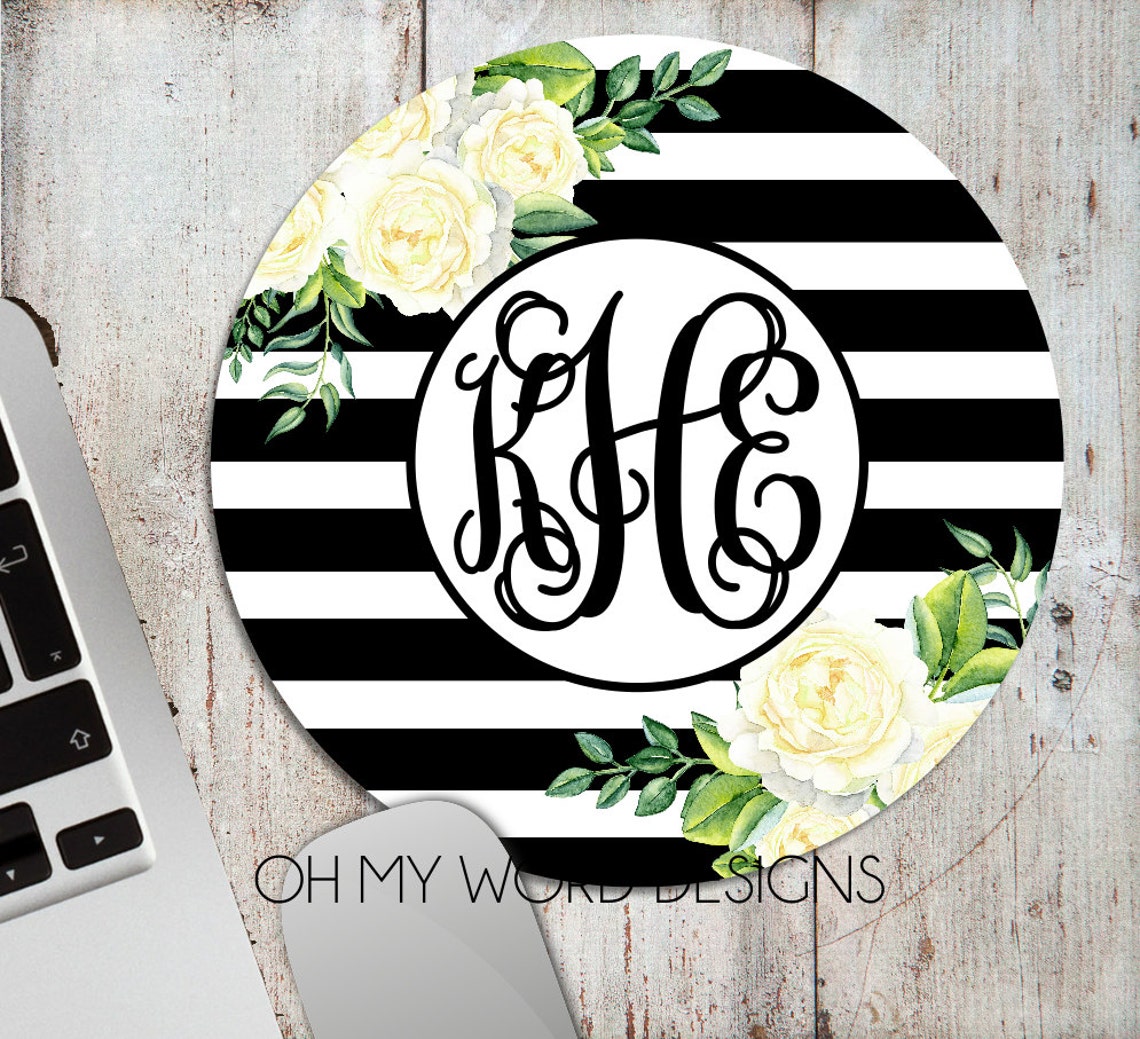 Monogram Mouse Pad-monogram Mouse Pad-desk - Etsy