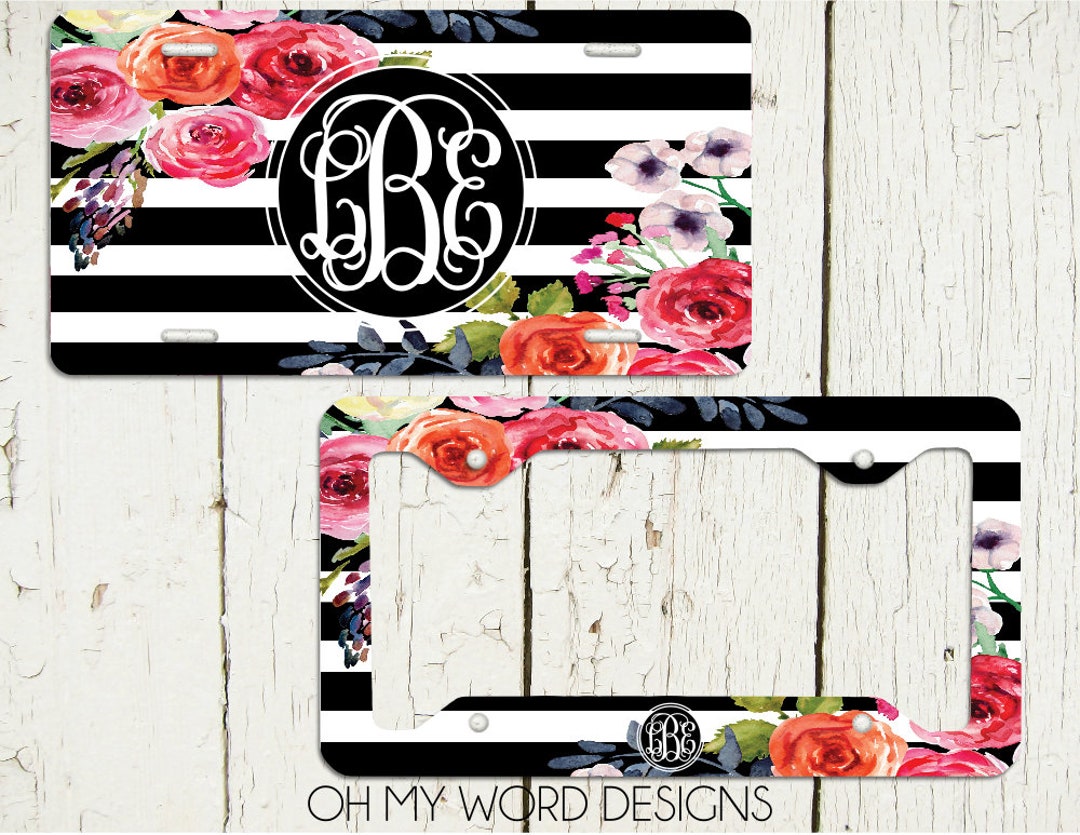 Monogram Car Tag-personalized License Plate-monogrammed License Plate ...