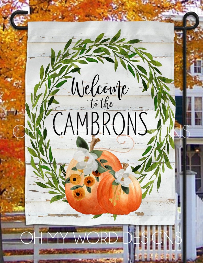 Personalized Garden Flag-welcome Fall Garden Flag-welcome - Etsy