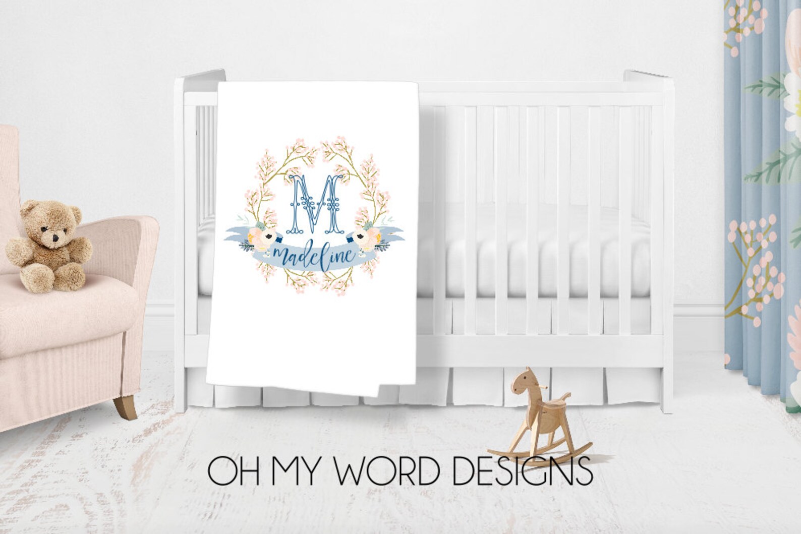 Monogram Baby Blanket-personalized Baby Blanket-fleece Baby - Etsy