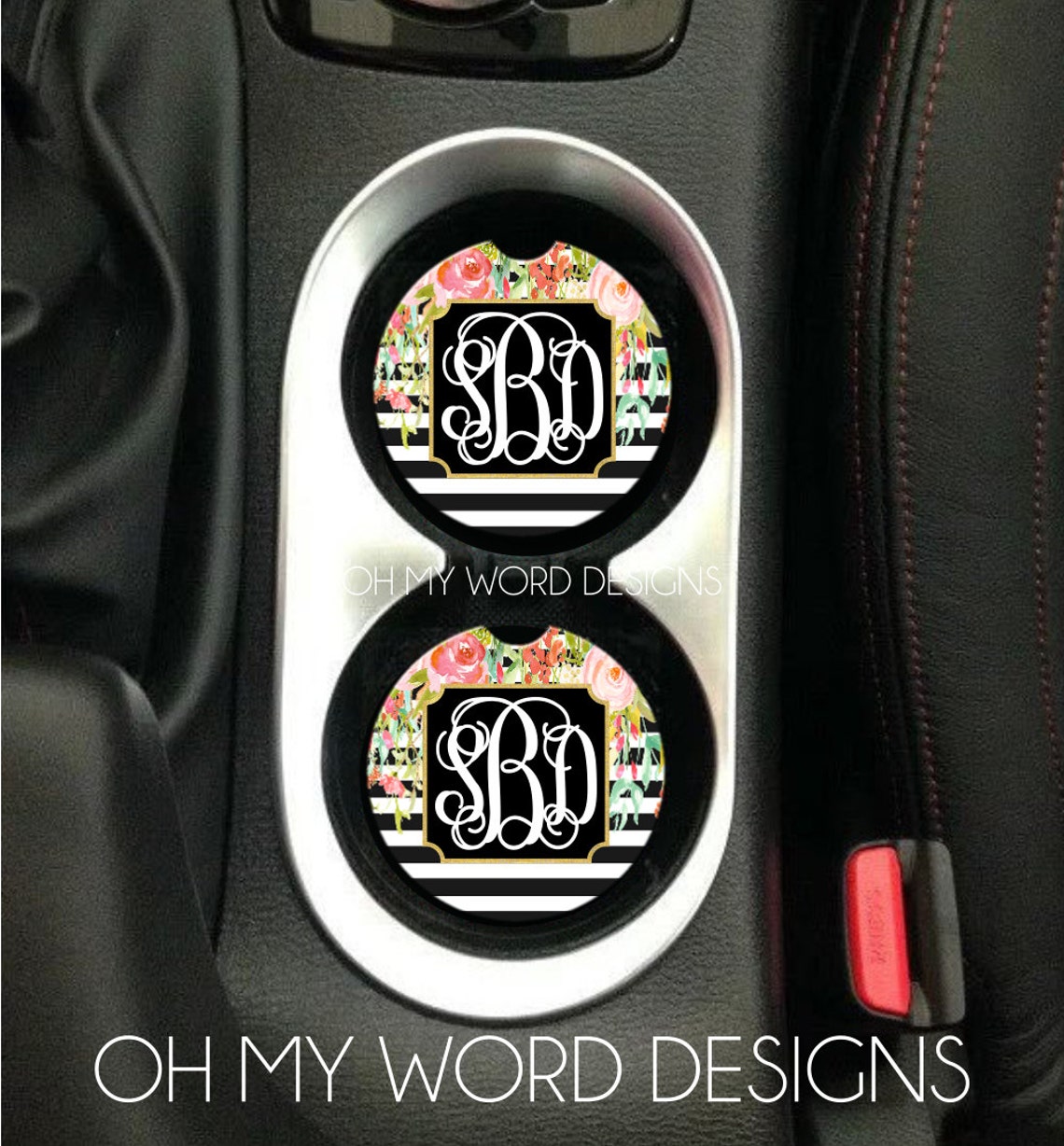 Monogram Car Coasters-sandstone Coaster-personalized Sandstone - Etsy