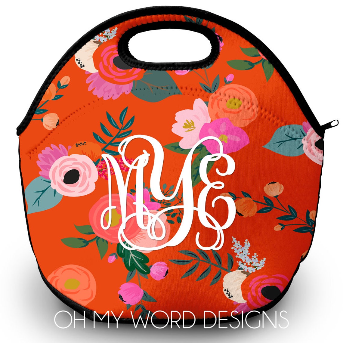 Monogram Lunch Tote-neoprene Lunch Tote-lunch Bag-monogram - Etsy