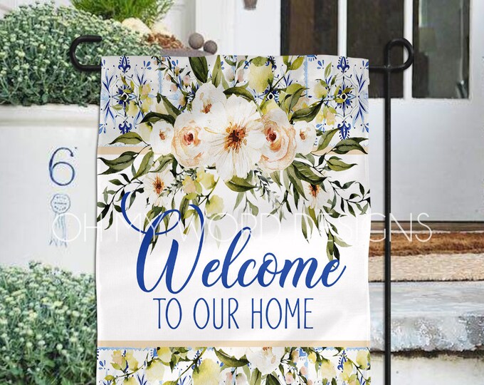 Welcome Garden Flag-spring Flowers Garden Flag-welcome Friends Flag ...