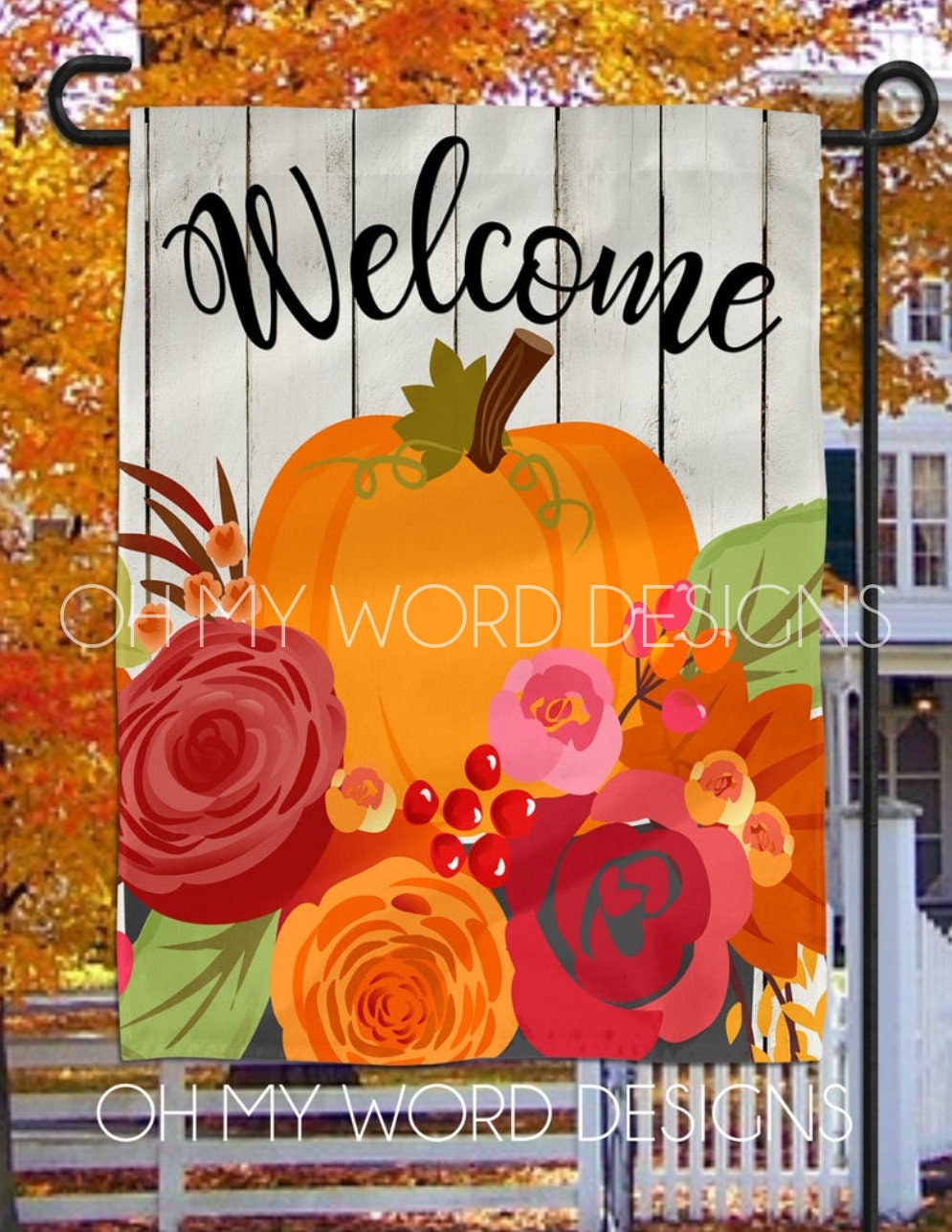 Personalized Garden Flag-welcome Fall Garden Flag-welcome | Etsy