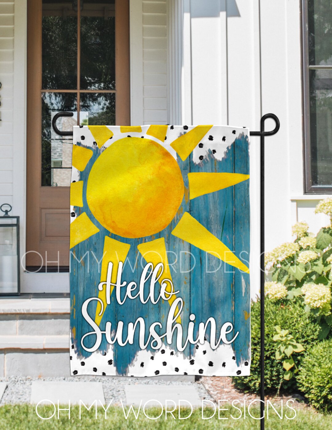Hello Sunshine Garden Flag-welcome Garden Flag-personalized Garden Flag ...