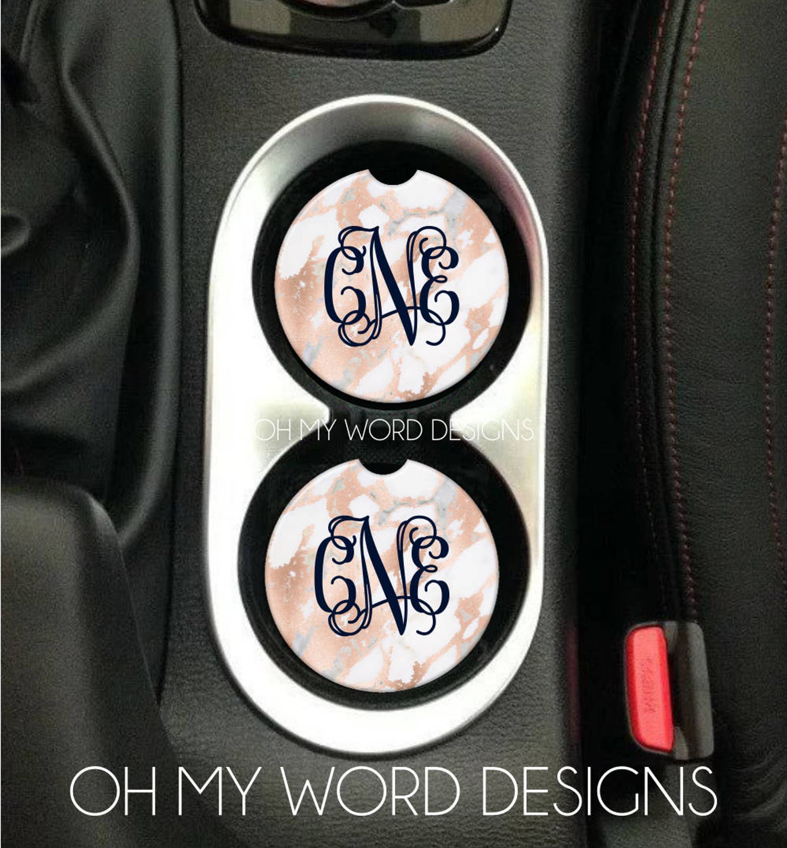 Monogram Car Coasters-sandstone Coaster-personalized Sandstone - Etsy