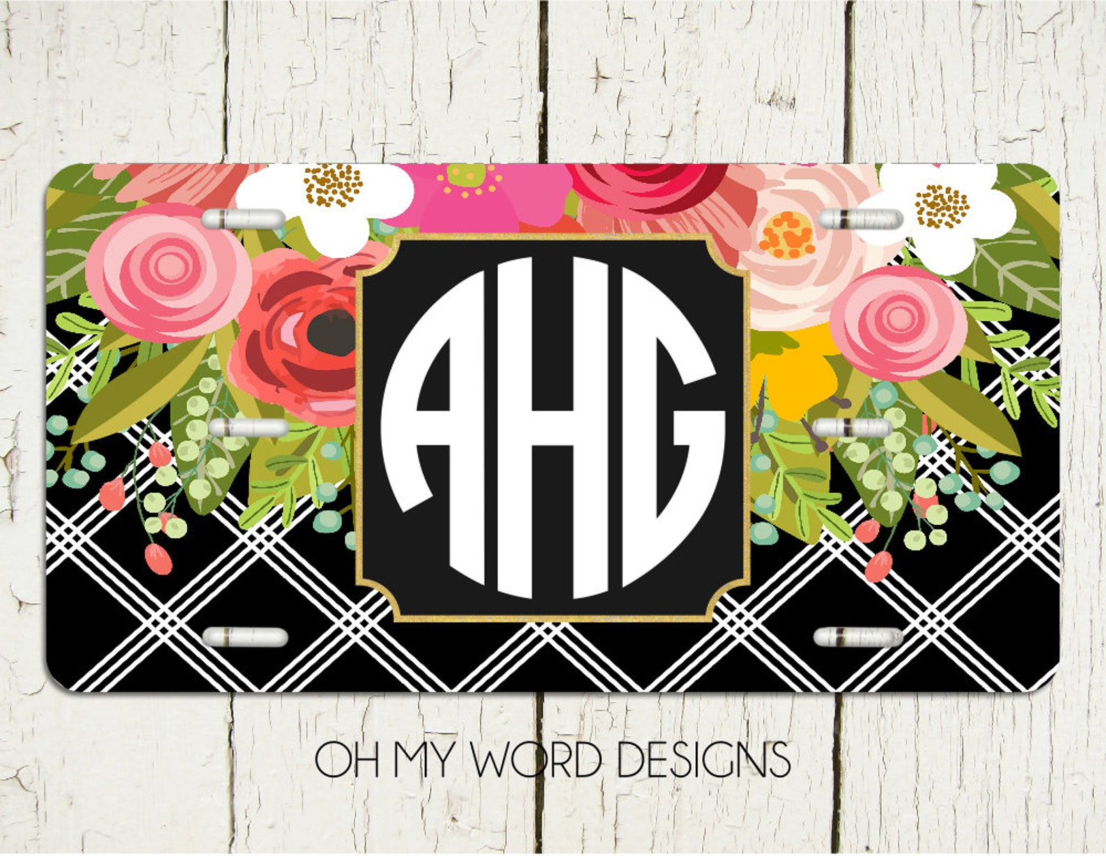 Monogram Car Tag-personalized License Plate-monogrammed | Etsy