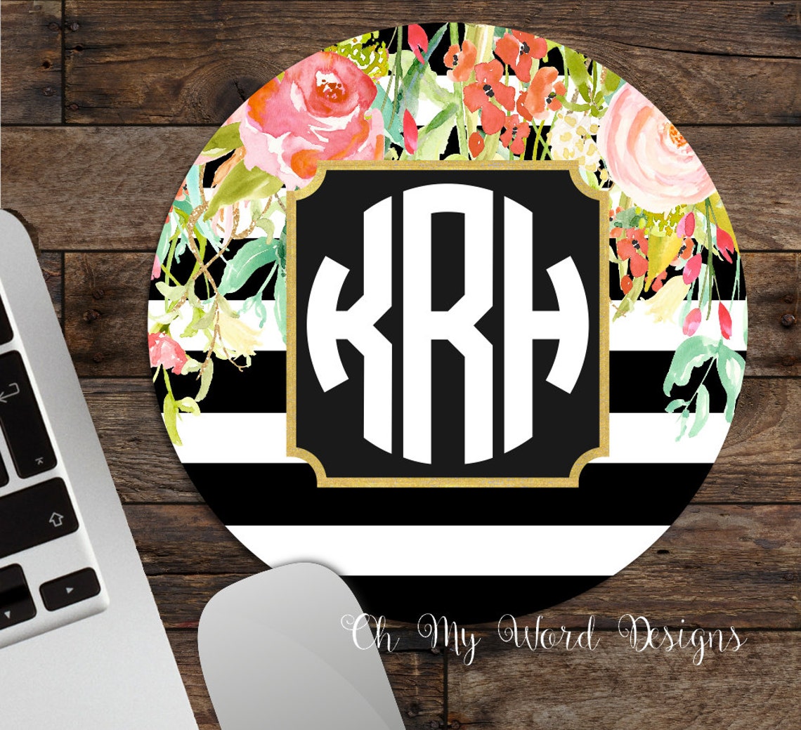 Monogram Mouse Pad-monogram Mouse Pad-desk - Etsy