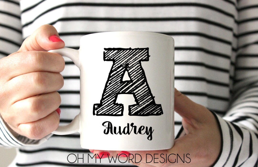 Initial Coffee Mug-personalized Coffee Mug-monogram Mug-monogram Coffee ...