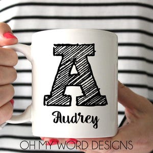 Initial Coffee Mug-personalized Coffee Mug-monogram Mug-monogram Coffee ...