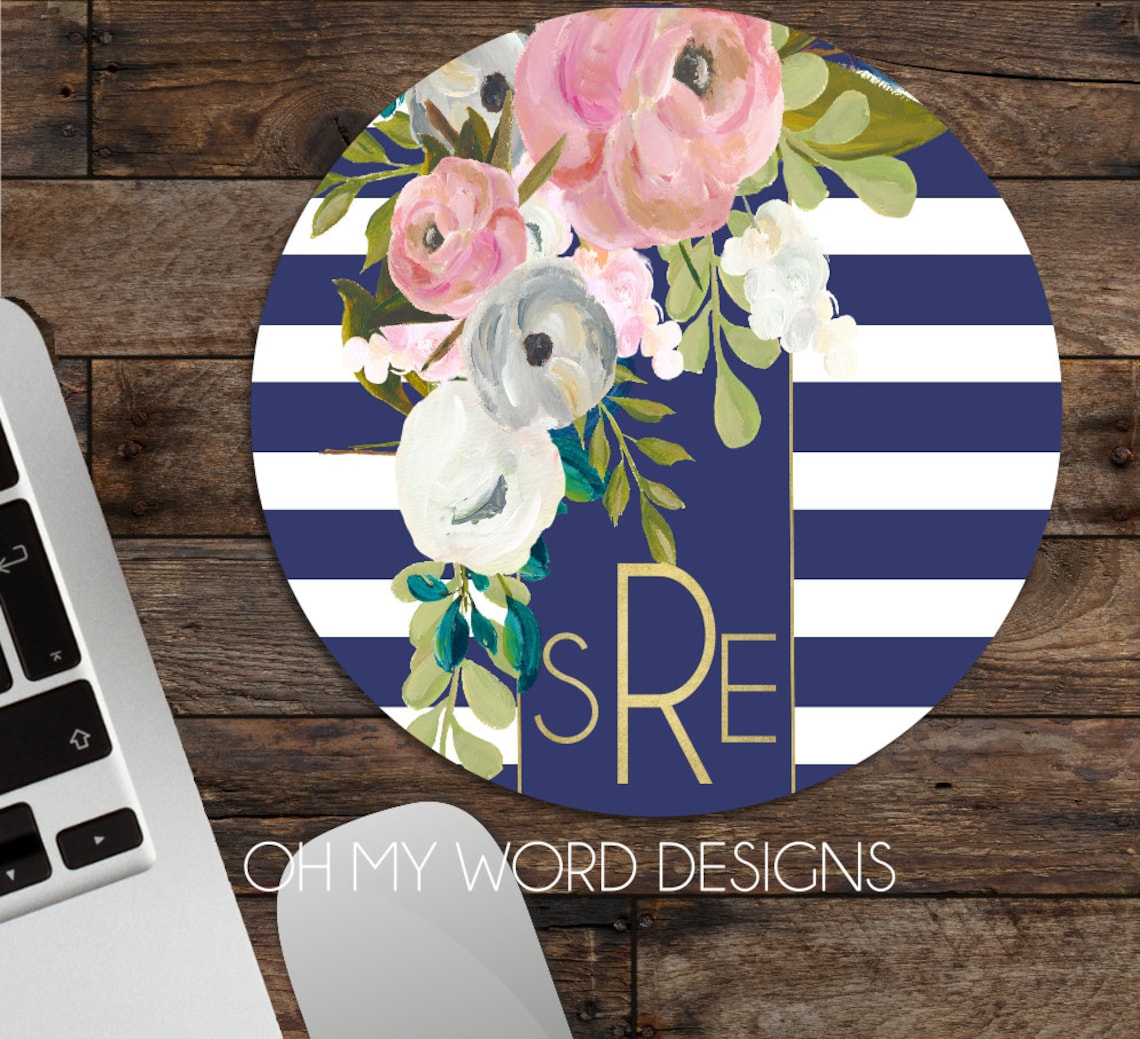 Monogram Mouse Pad-monogram Mouse Pad-desk - Etsy