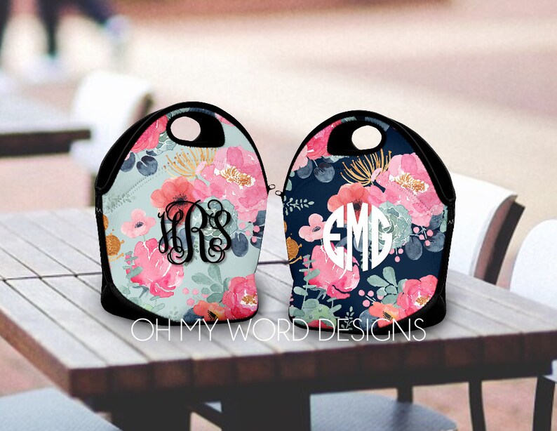 Monogram Lunch Tote-neoprene Lunch Tote-lunch Bag-monogram | Etsy
