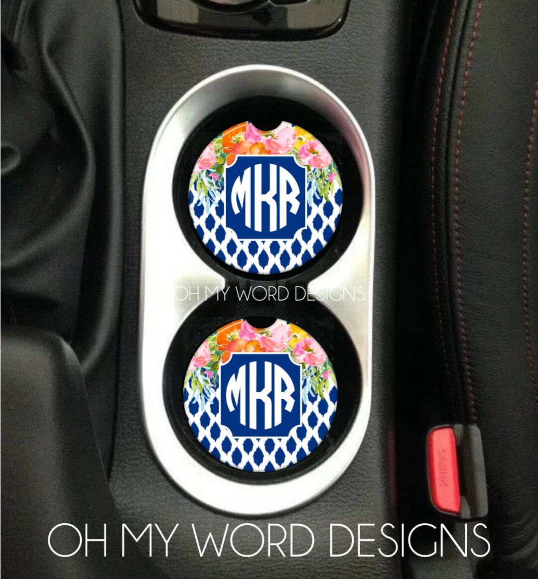 Monogram Car Coasters-sandstone Coaster-personalized Sandstone Car ...