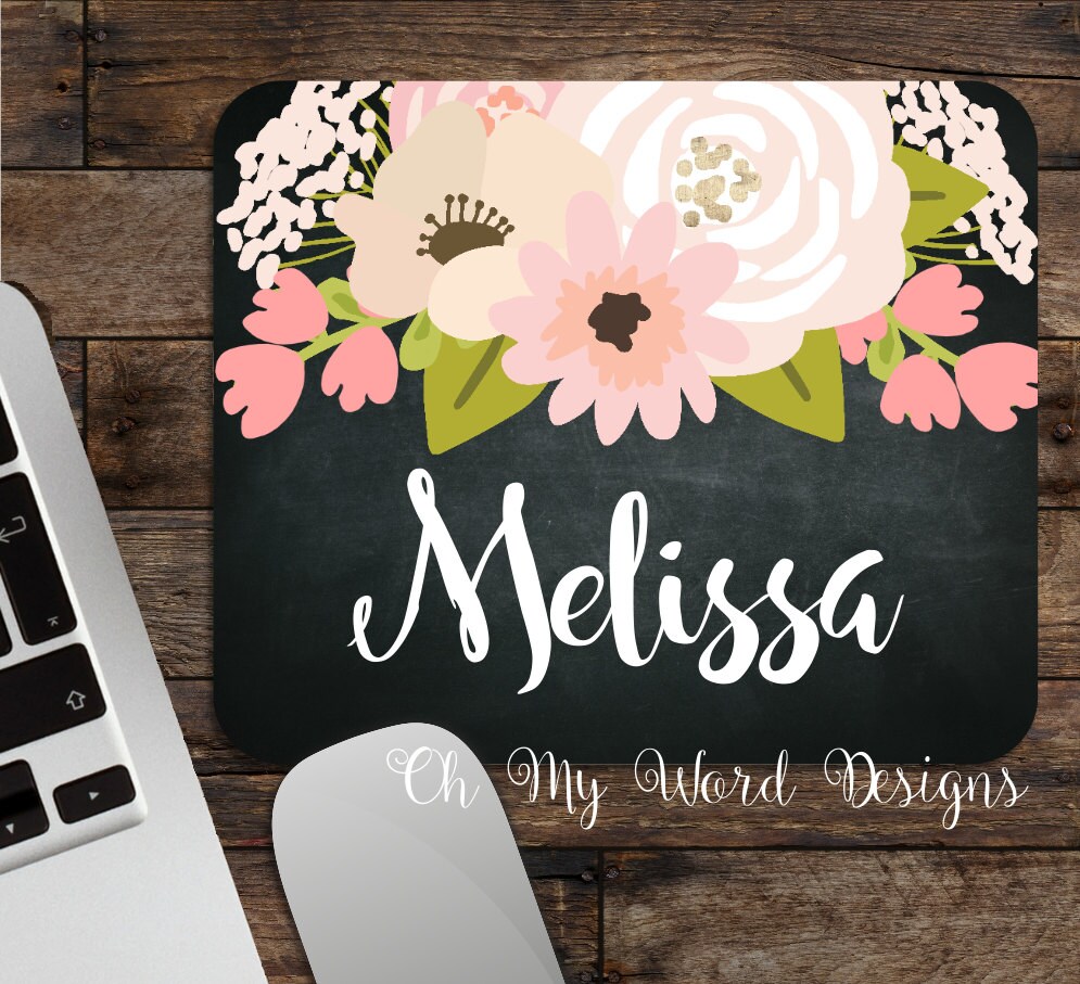 Personalized Mouse Pad-monogram Mouse Pad-water Color | Etsy