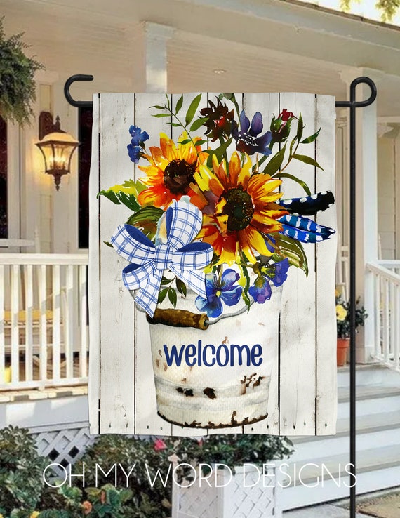 Personalized Garden Flag Welcome Flag Welcome Friends Cottage Etsy