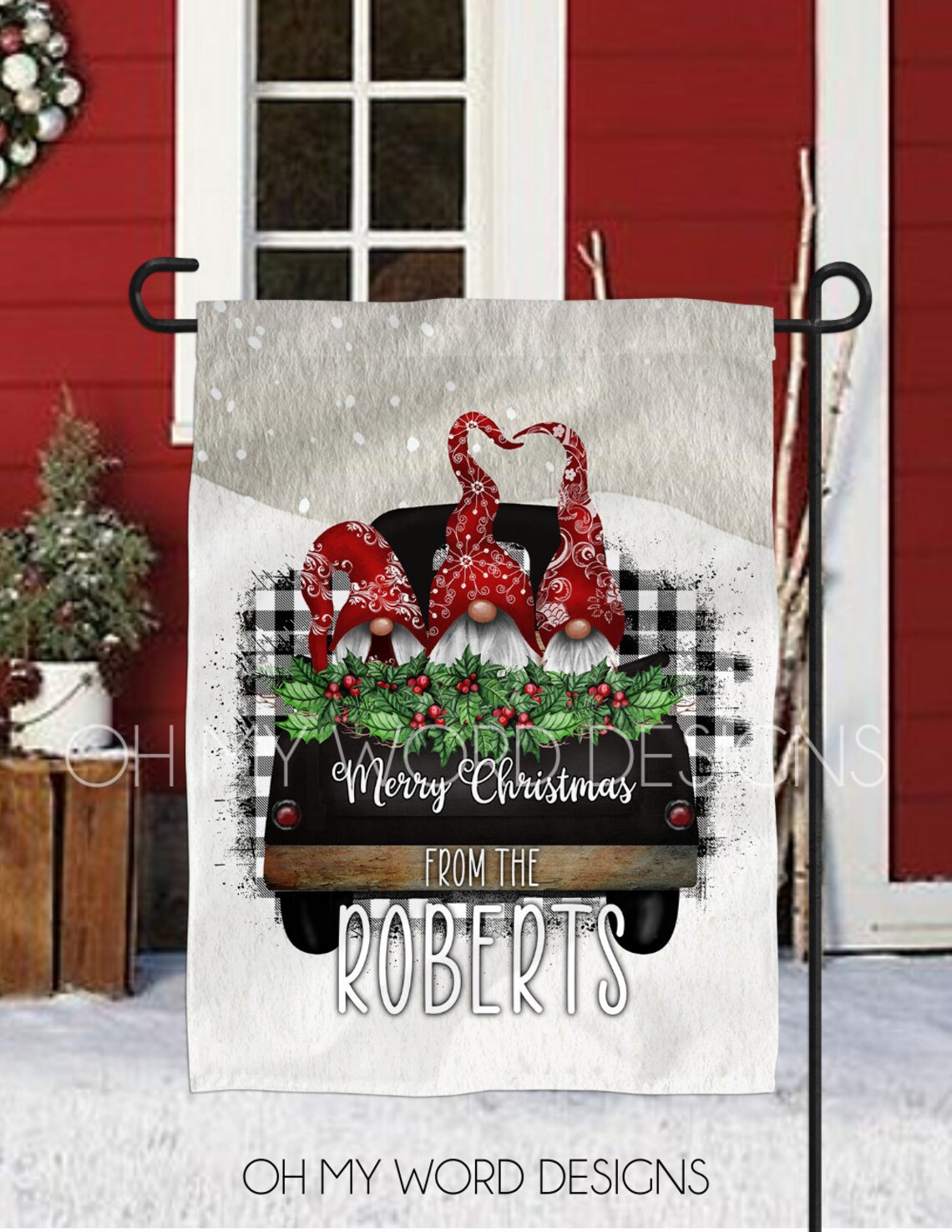 Personalized Garden Flag-christmas Garden Flag-welcome - Etsy