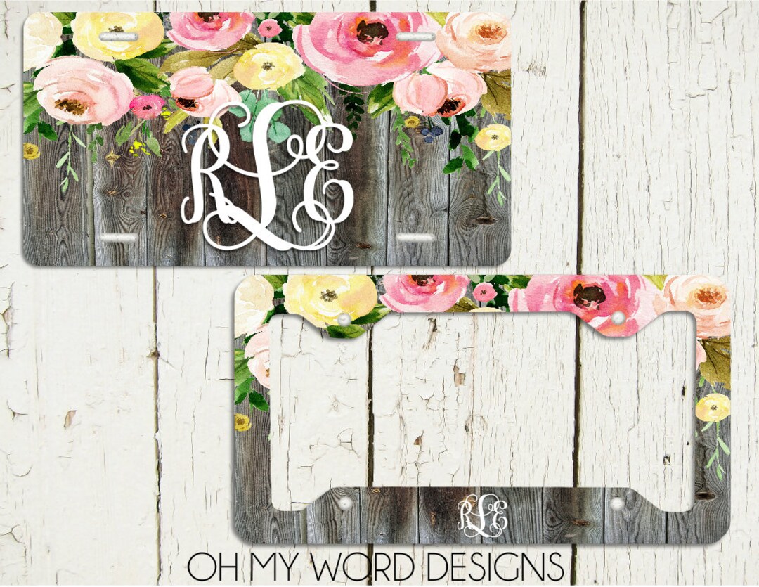 Monogram Car Tag Set-personalized License Plate-monogram Car Tag ...