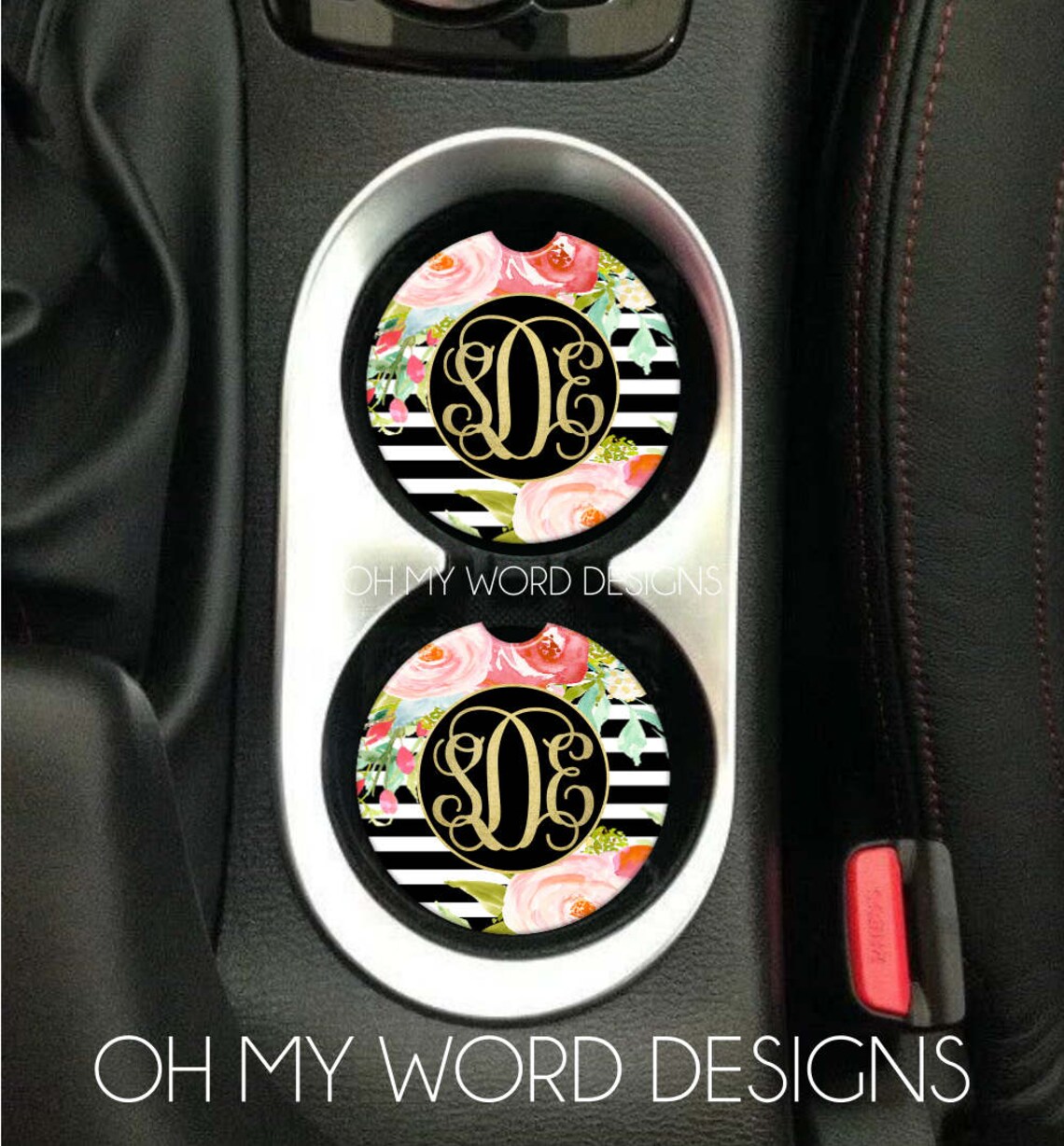 Monogram Car Coasters-sandstone Coaster-personalized Sandstone - Etsy