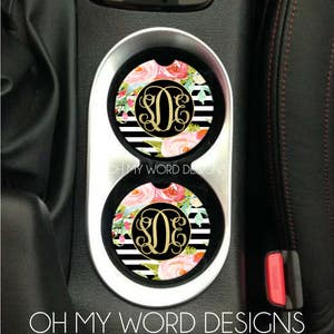 Monogram Car Coasters-sandstone Coaster-personalized Sandstone Car ...