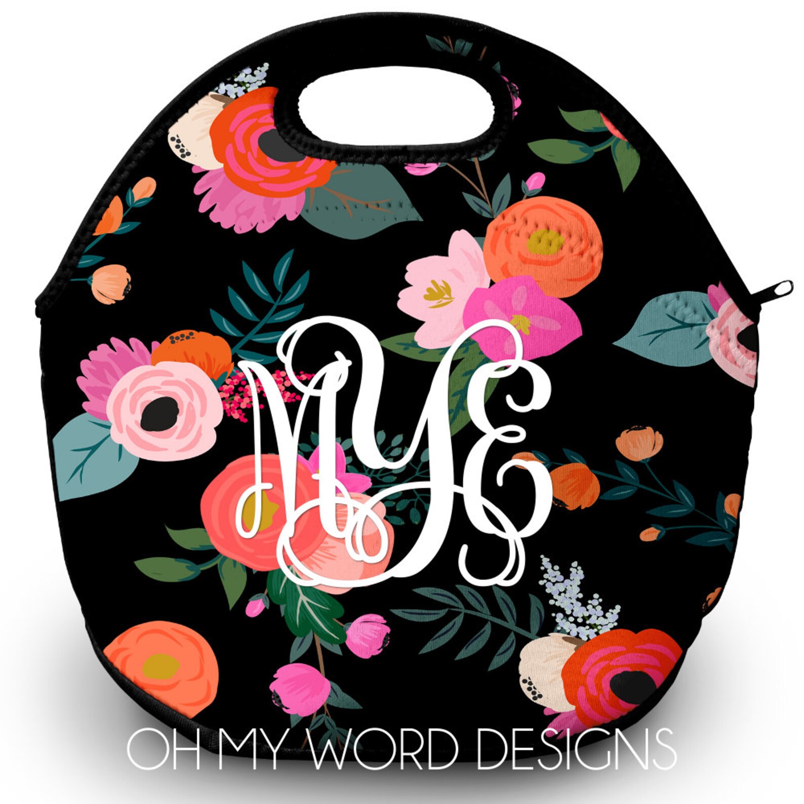 Monogram Lunch Tote-neoprene Lunch Tote-lunch Bag-monogram - Etsy