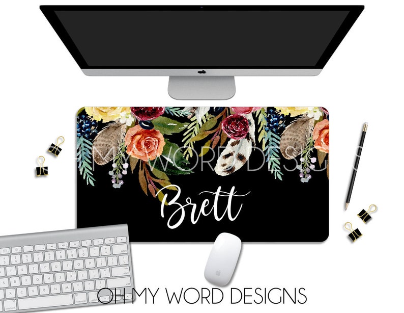 Personalized Desk Mat-desk Mat-over Sized Mouse Pad-boho Desk - Etsy