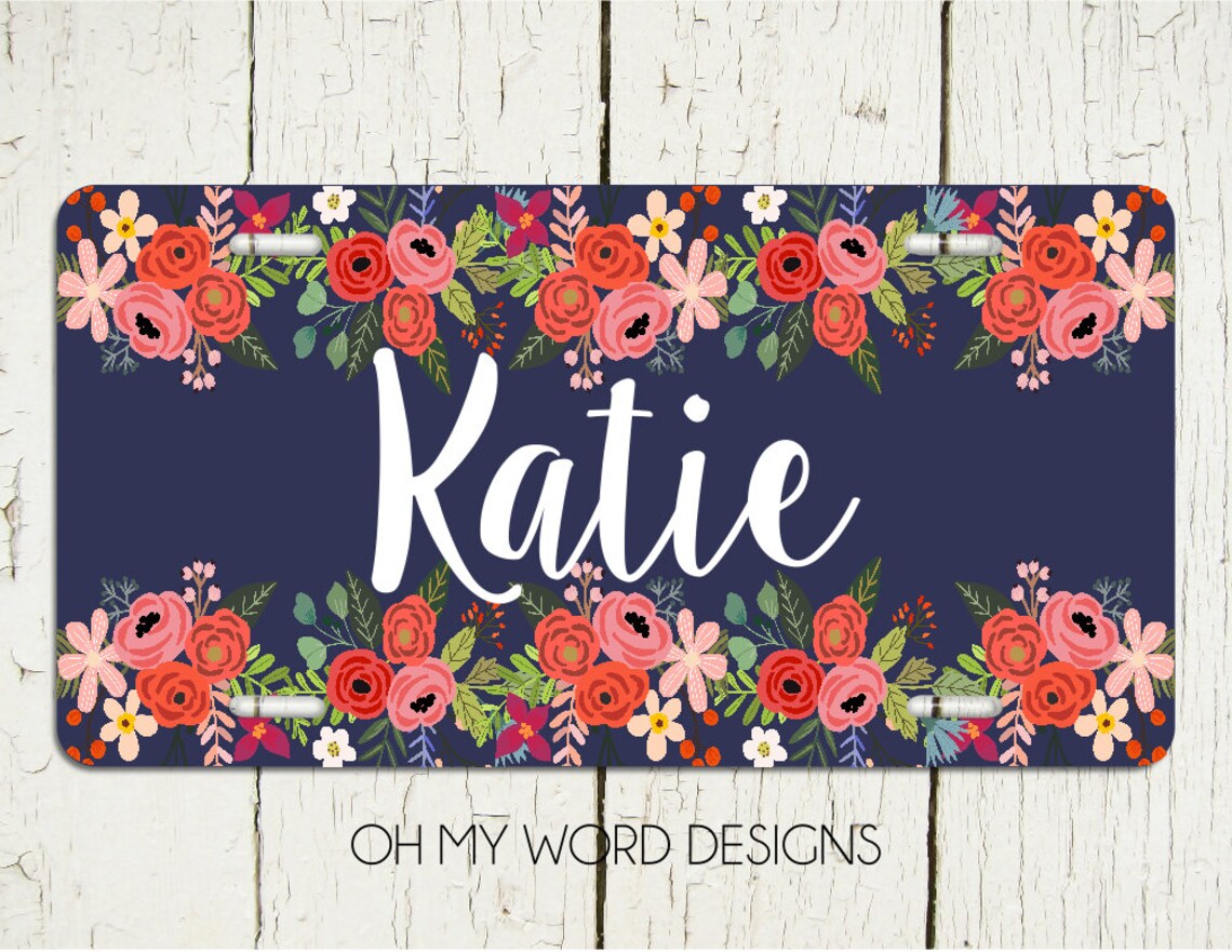 Personalized Car Tag-personalized License Plate-monogram Car - Etsy