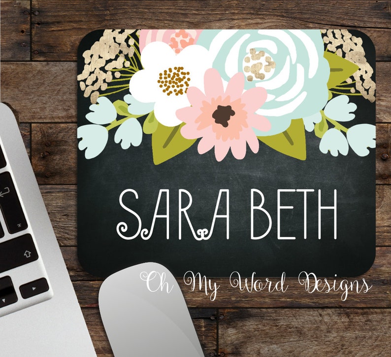 Personalized Mouse Pad-monogram Mouse Pad-water Color | Etsy