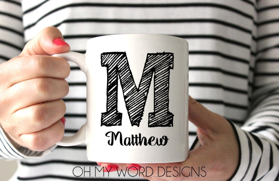 Initial Coffee Mug-personalized Coffee Mug-monogram - Etsy