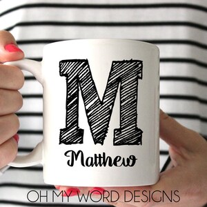 Initial Coffee Mug-personalized Coffee Mug-monogram Mug-monogram Coffee ...