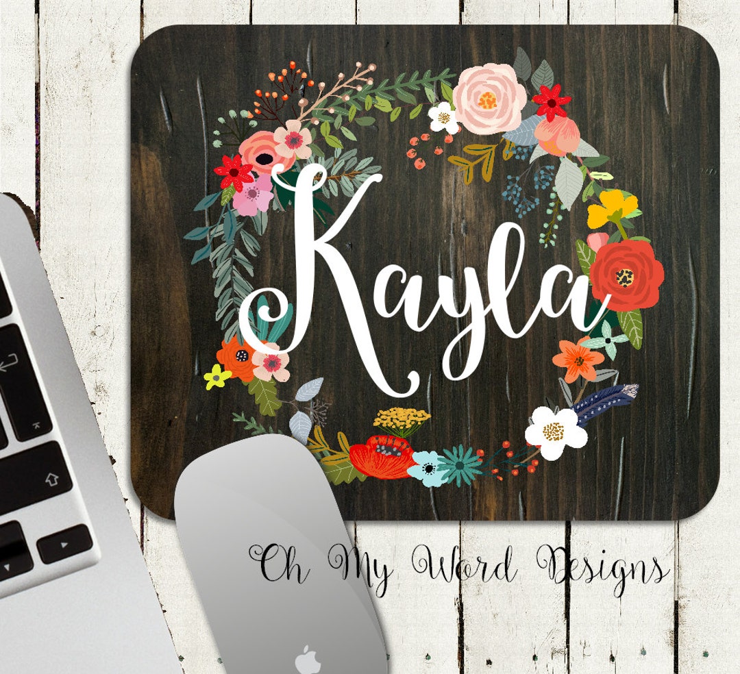 Distressed Wood Mouse Pad-monogram Mouse Pad-personalized Mouse Pad ...