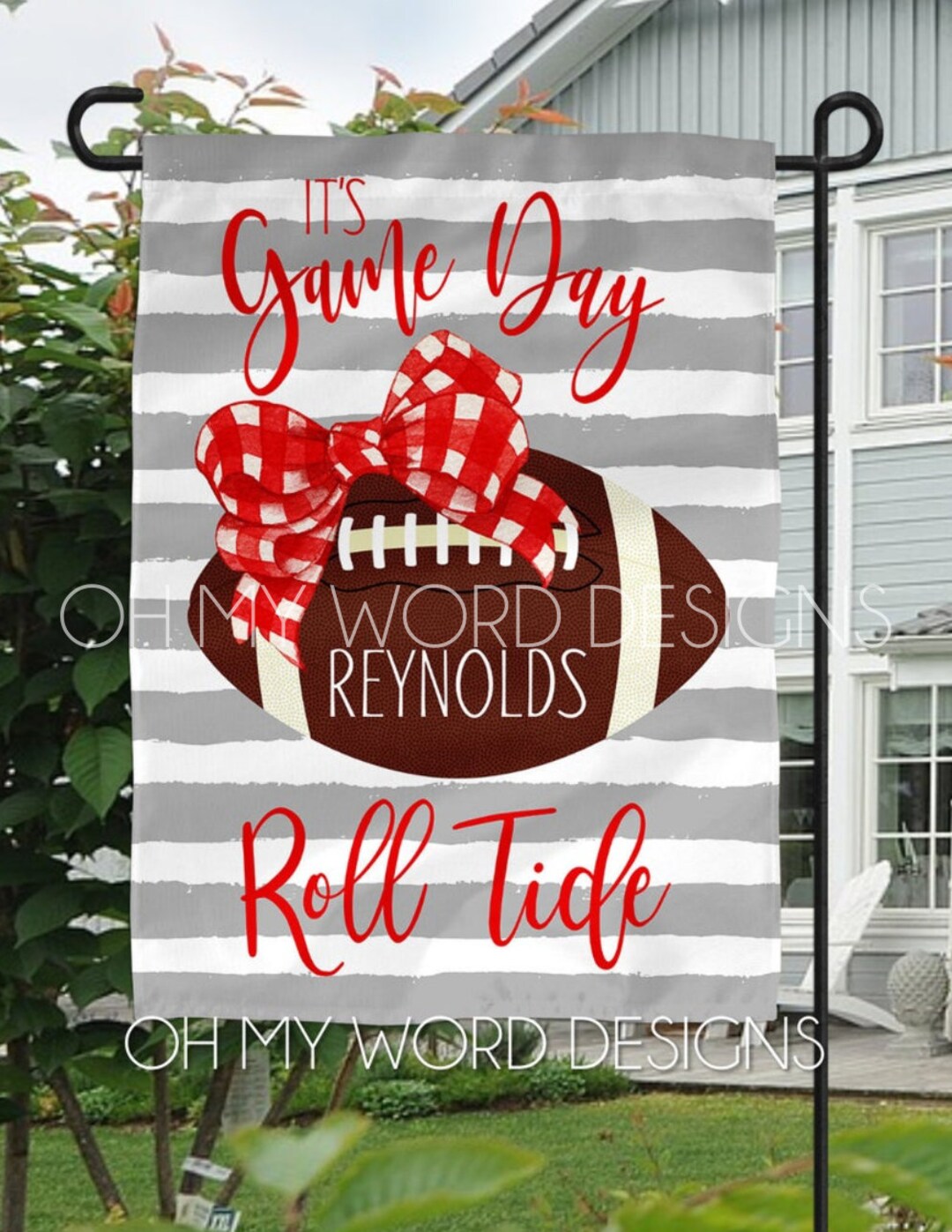 Personalized Garden Flag-game Day Flag-football Flag-alabama Roll Tide ...