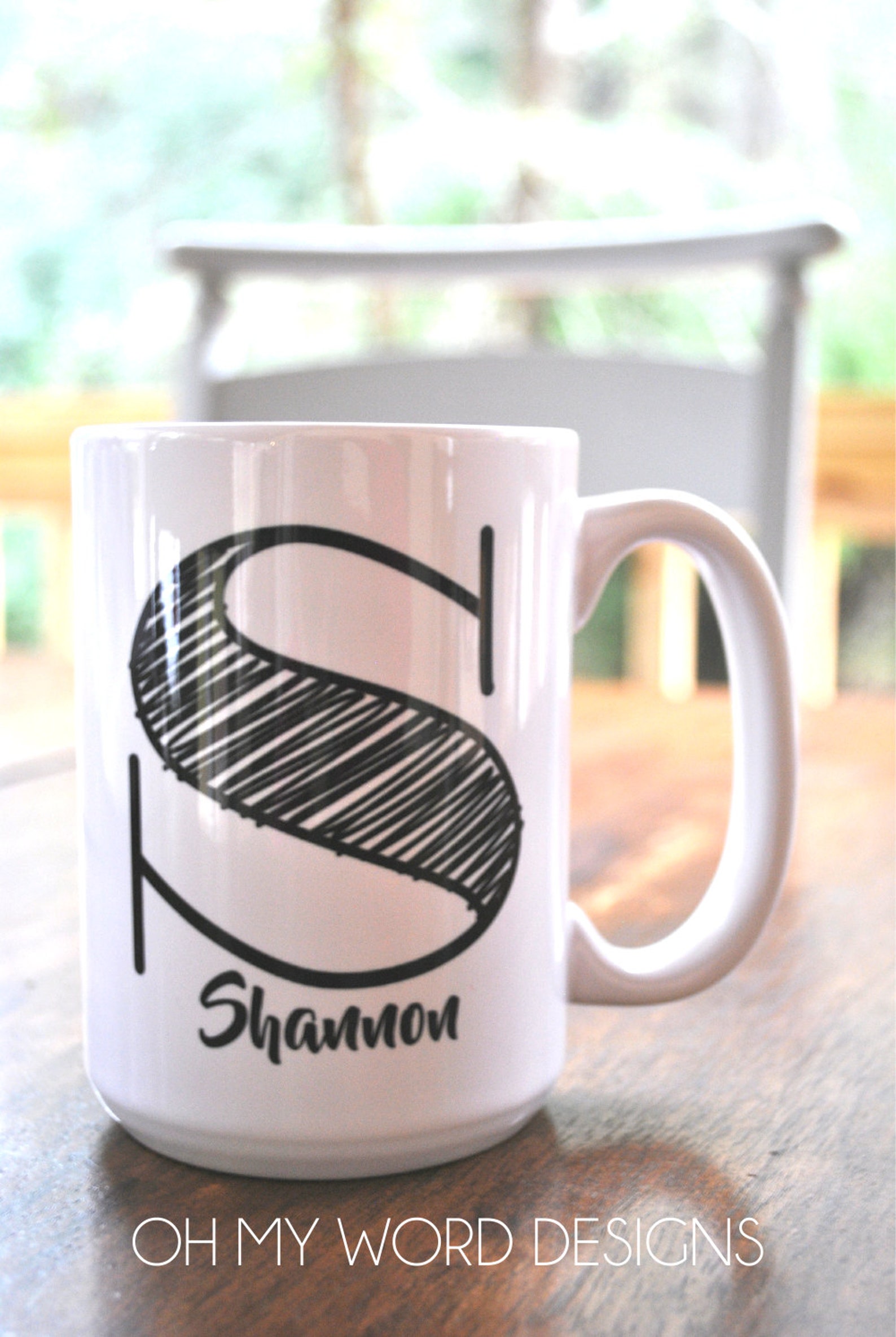 Initial Coffee Mug-personalized Coffee Mug-monogram Mug-15oz - Etsy