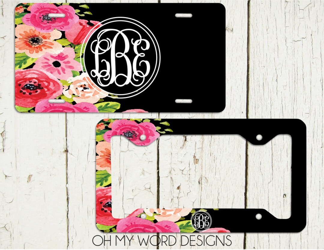 Monogram Car Tag-personalized License Plate-monogram Car Tag ...