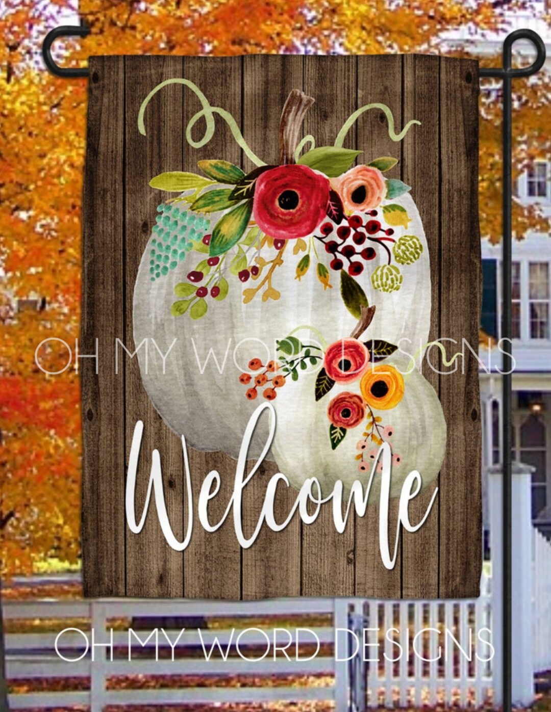Personalized Garden Flag-welcome Fall Garden Flag-welcome Flag ...