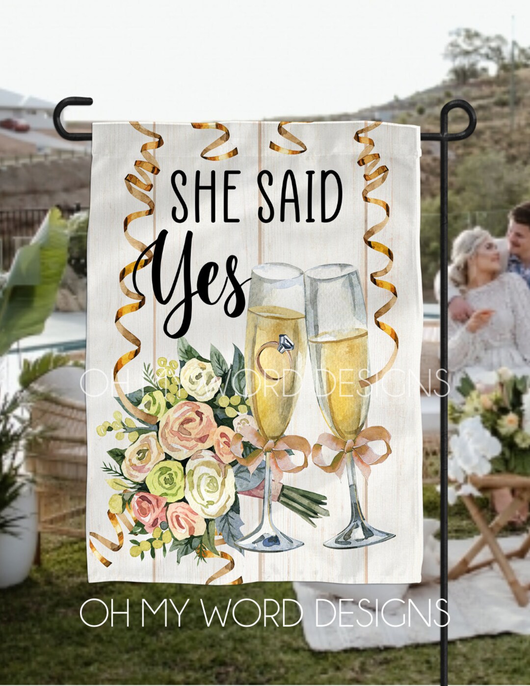Personalized Garden Flag-engagement Party-bride to Be-welcome - Etsy