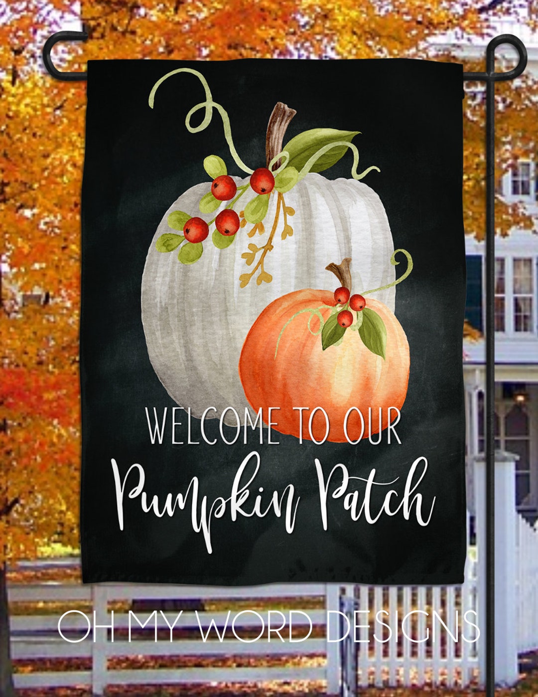 Personalized Garden Flag-welcome Fall Garden Flag-welcome Flag ...