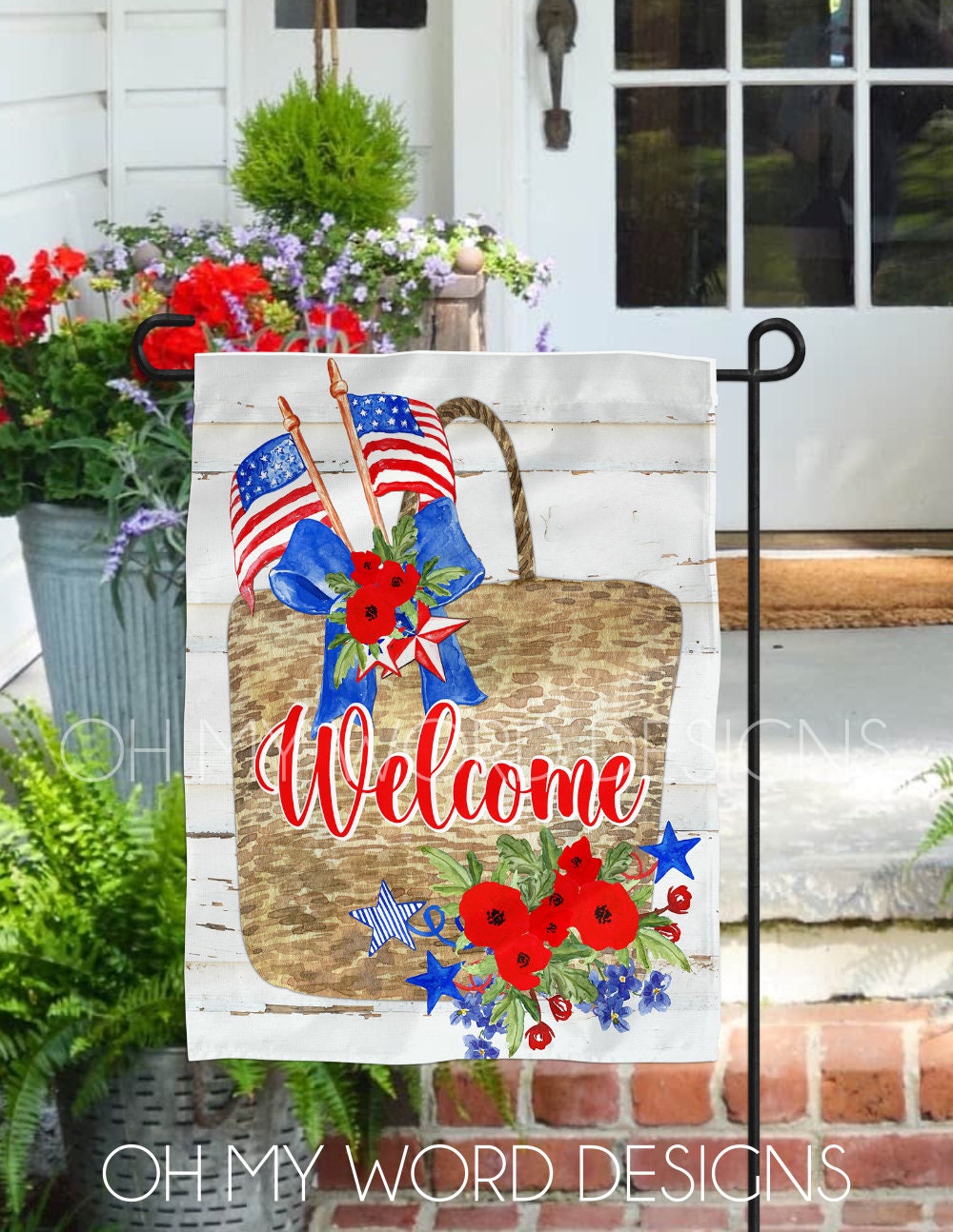 Welcome Garden Flag-Spring Flowers Garden Flag-4th of July | Etsy