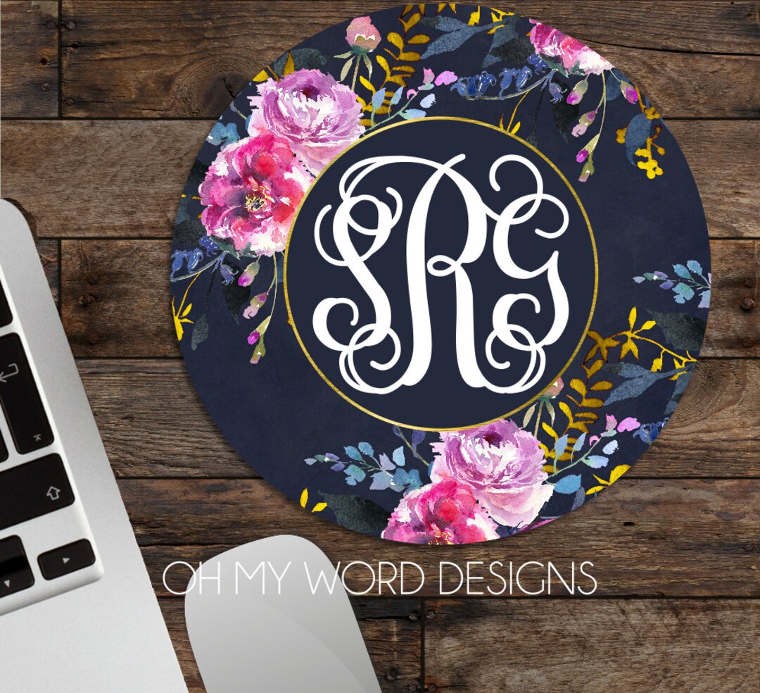 Monogram Mouse Pad-monogram Mouse Pad-desk - Etsy