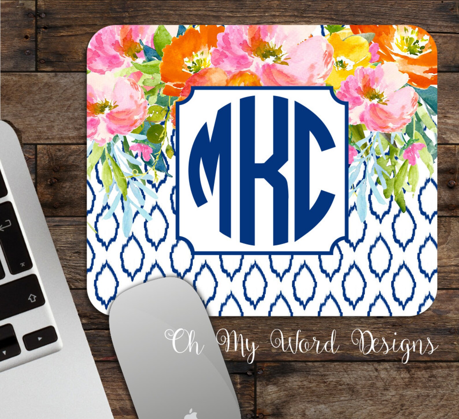 Monogrammed Mouse Pad-monogram Mouse Pad-personalized Mouse - Etsy