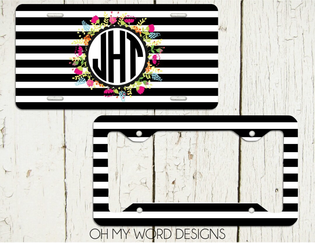 Monogram Car Tag-personalized License Plate-monogram Car Tag ...
