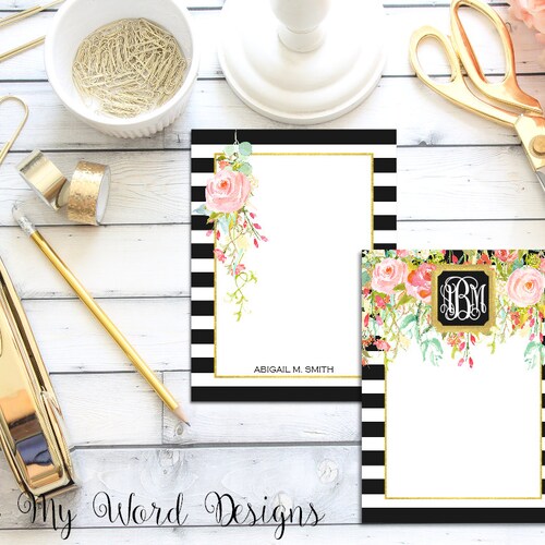 Preppy Alligator Notepad Personalized Note Pad Stationery | Etsy