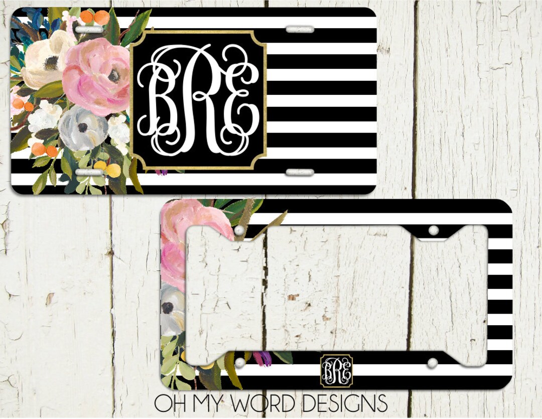 Monogram Car Tag-personalized License Plate-monogram Car Tag ...