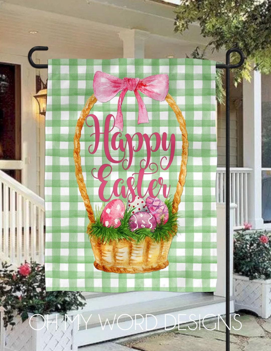 Personalized Garden Flag-easter-welcome Flag-happy Easter Garden Flag ...